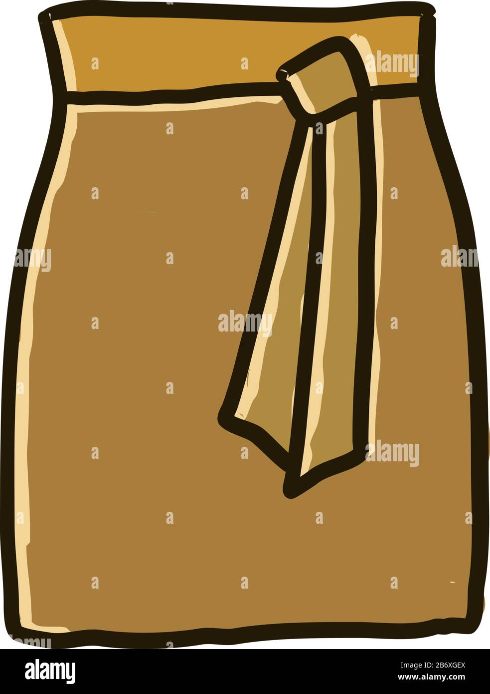 Yellow skirt, illustration, vector on white background Stock Vector ...