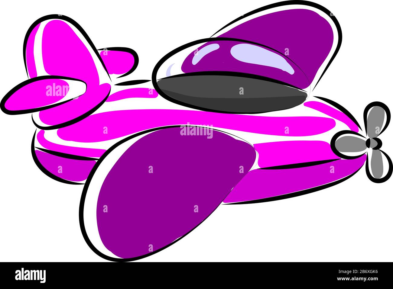 Purple plane, illustration, vector on white background Stock Vector ...