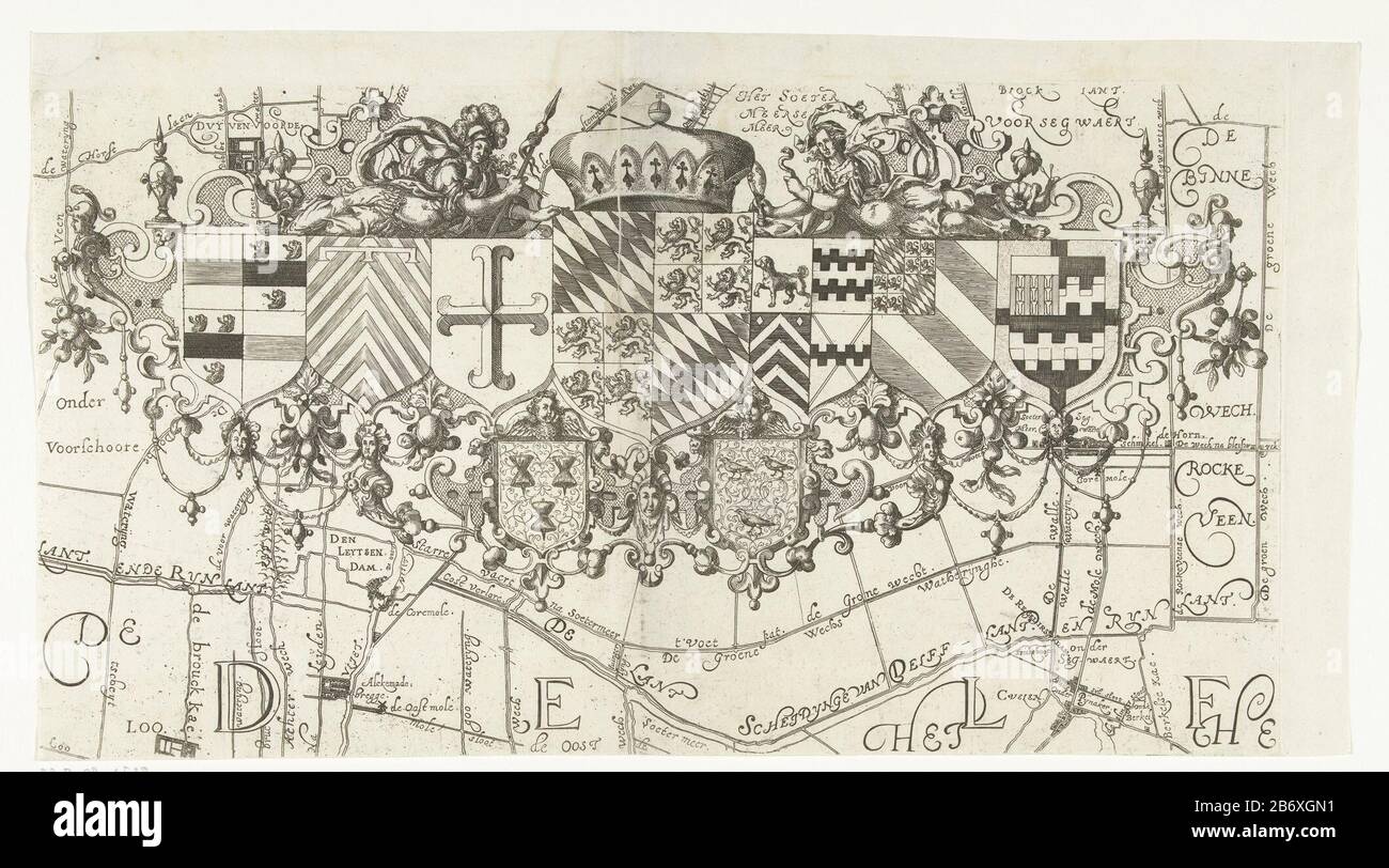 Kaart van Delfland (blad midden boven) Ware afbeeldinghe van Delflandt ...