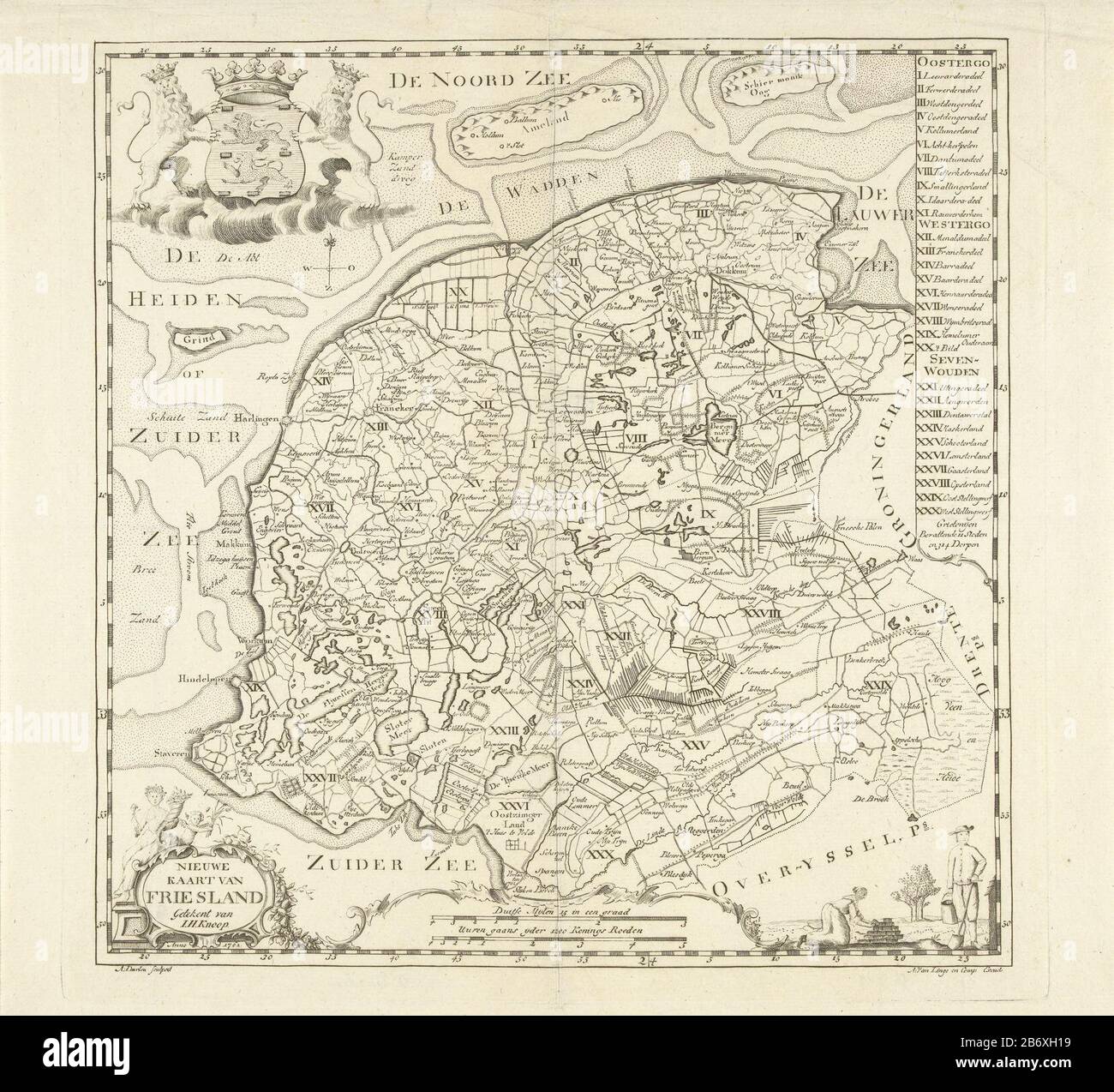 Kaart van Friesland Nieuwe Kaart van Friesland (titel op object) Map of ...
