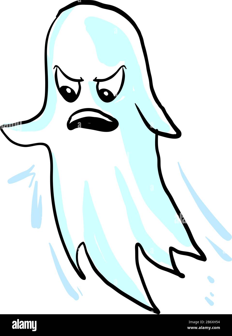 Angry ghost, illustration, vector on white background Stock Vector ...