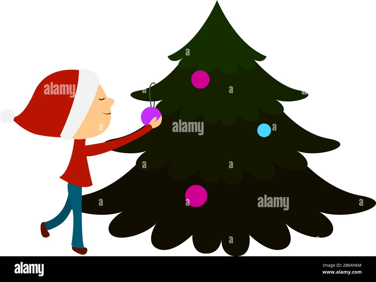 Woman christmas tree holiday Cut Out Stock Images & Pictures - Alamy