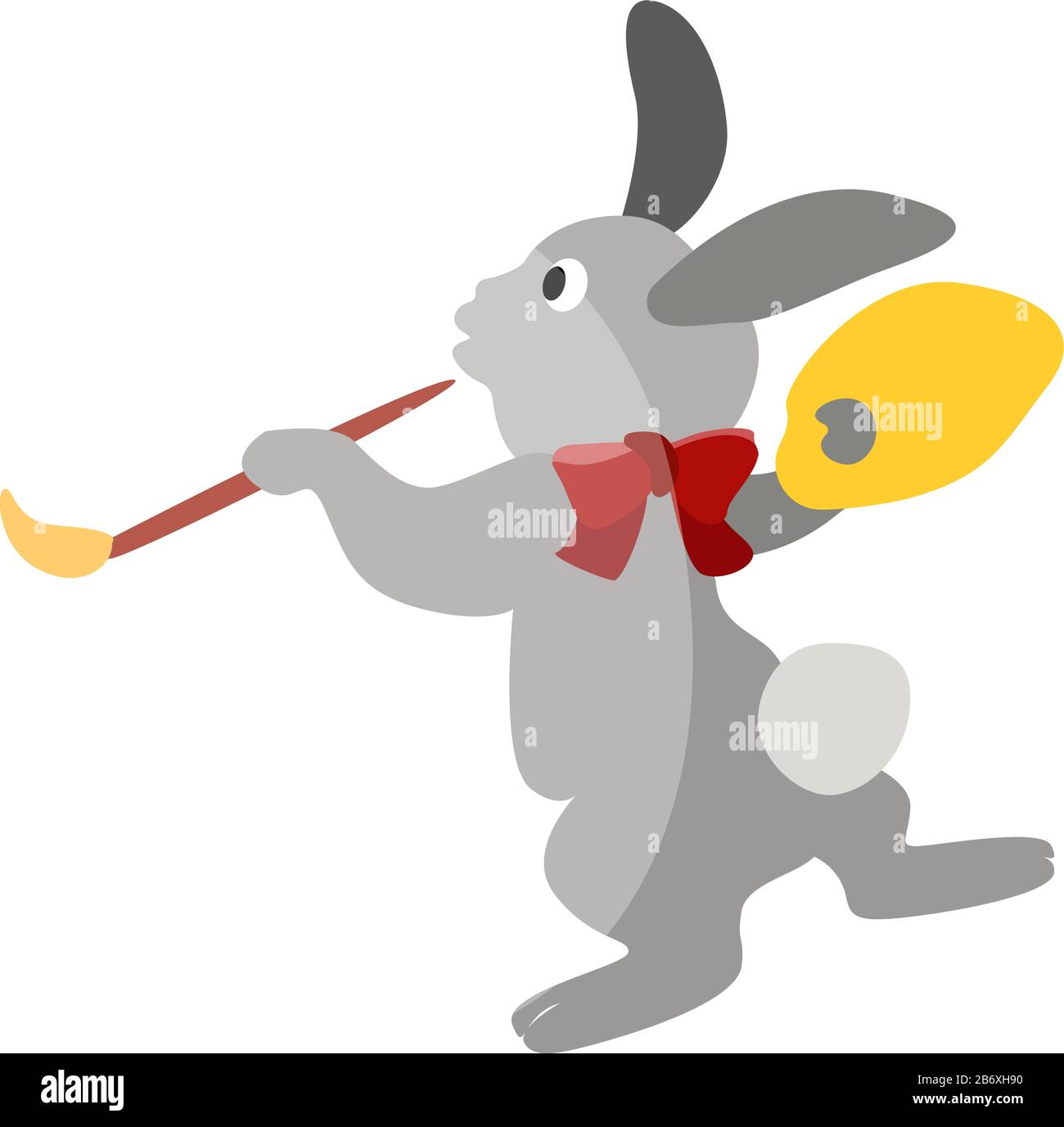 Rabbit with color palette, illustration, vector on white background ...
