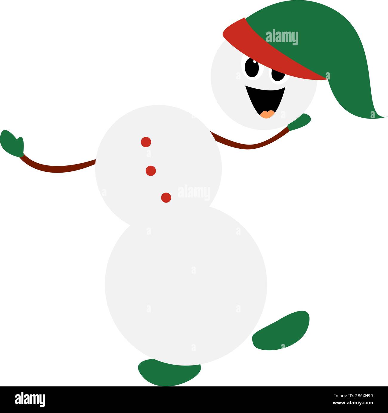 Dancing snowman, illustration, vector on white background Stock Vector ...