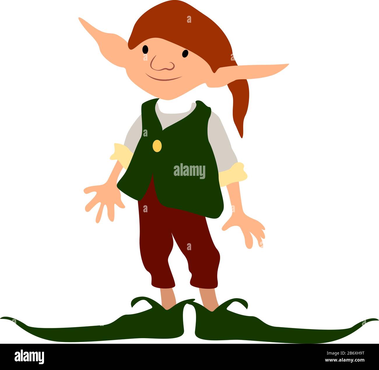 Christmas elf, illustration, vector on white background Stock Vector ...
