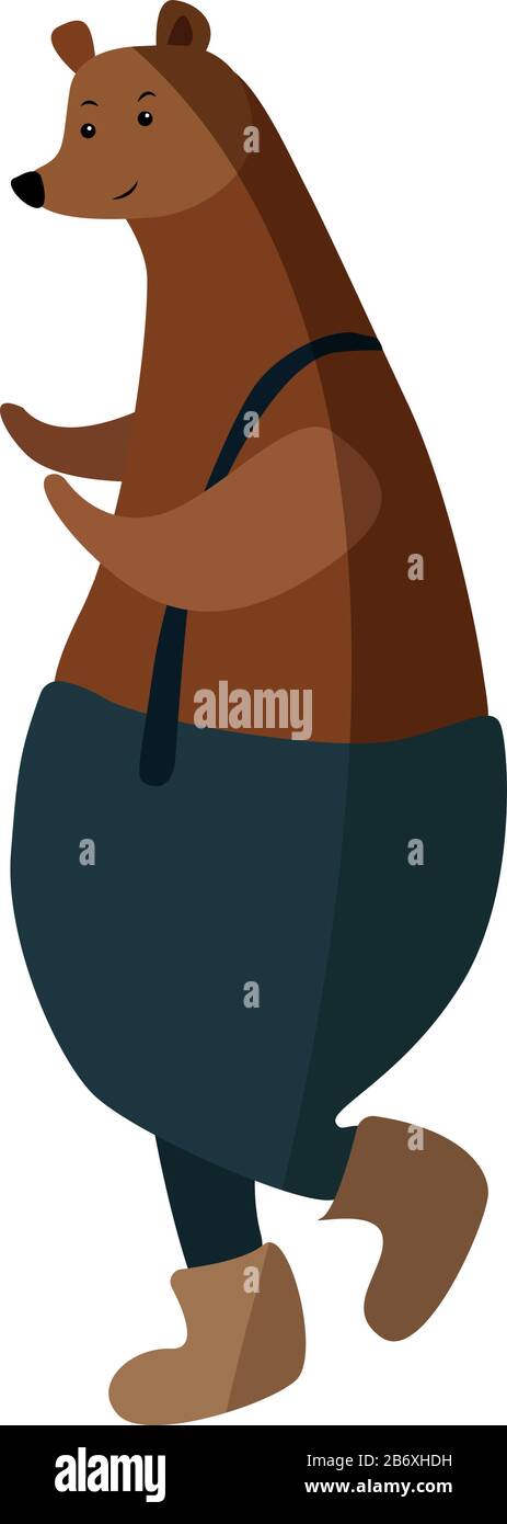 Big bear, illustration, vector on white background Stock Vector Image ...