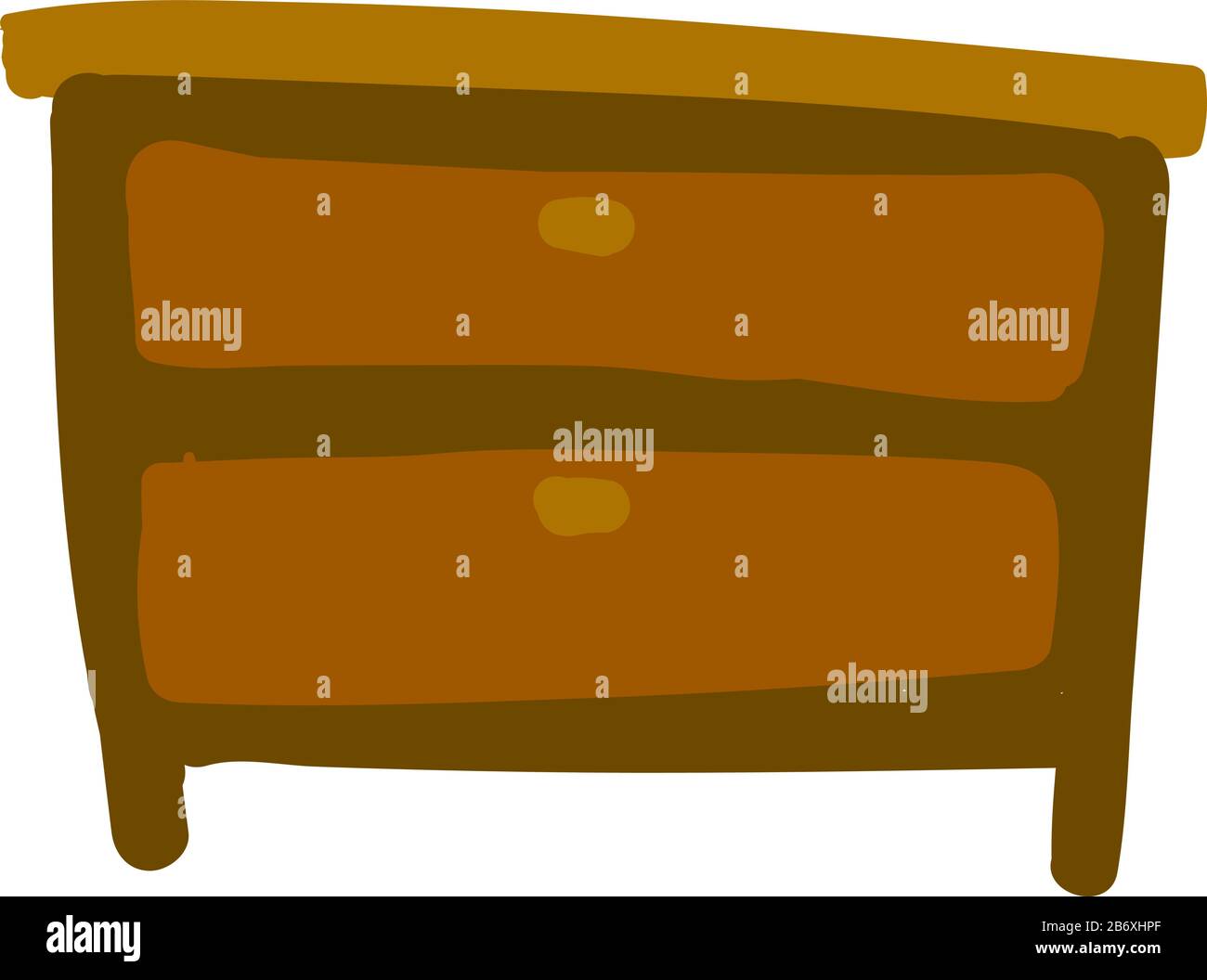 Wooden bedside table, illustration, vector on white background Stock ...