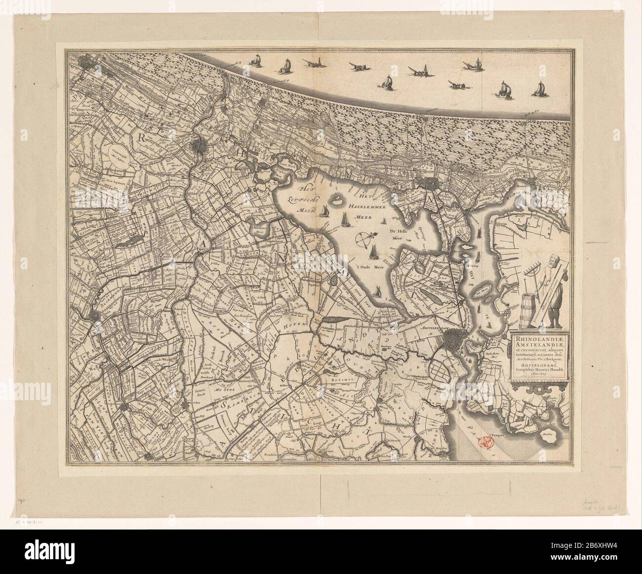 Map of Rhineland and Amstelland, the central part of Holland. Right ...