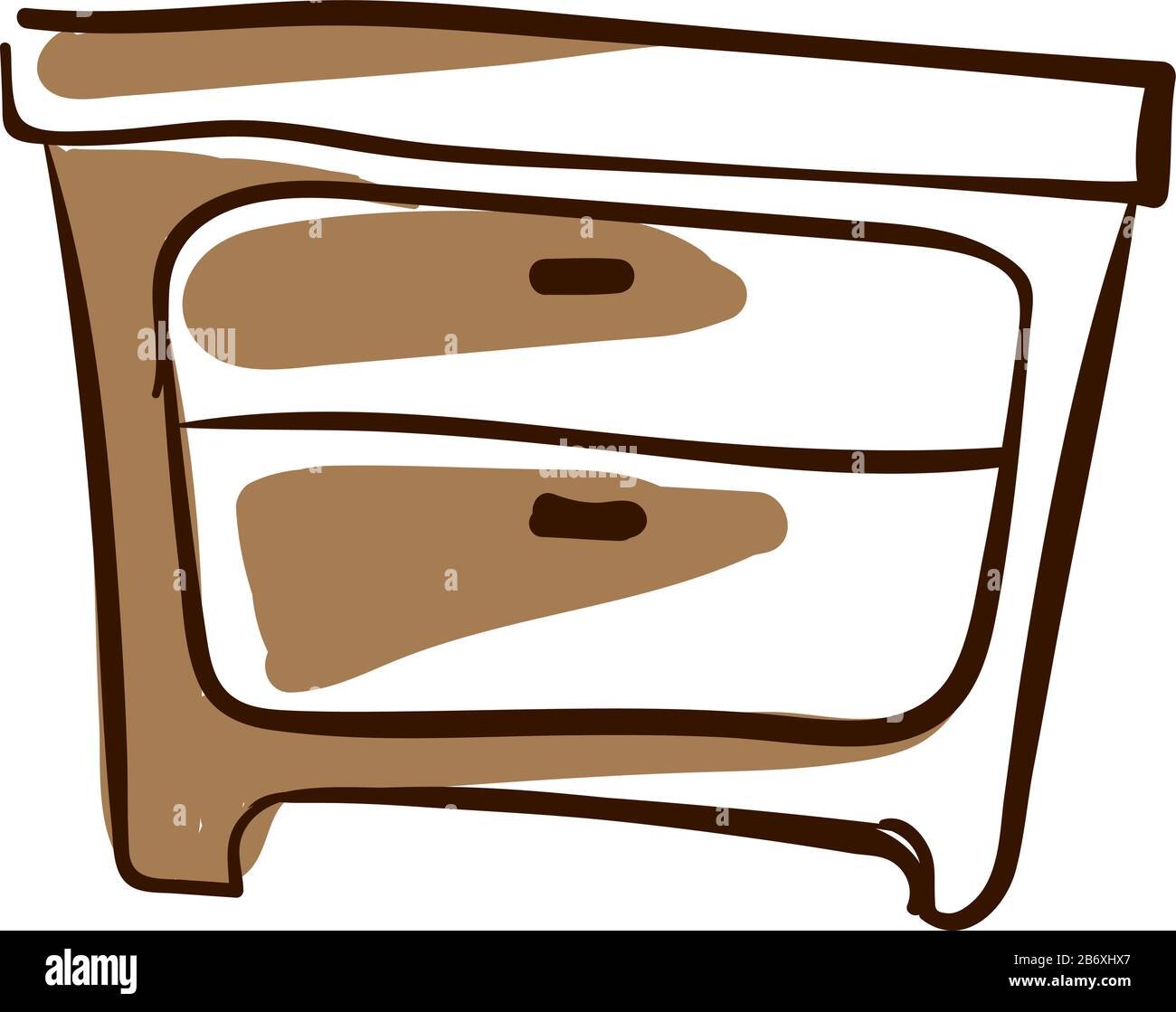 Bedside table drawing, illustration, vector on white background Stock ...
