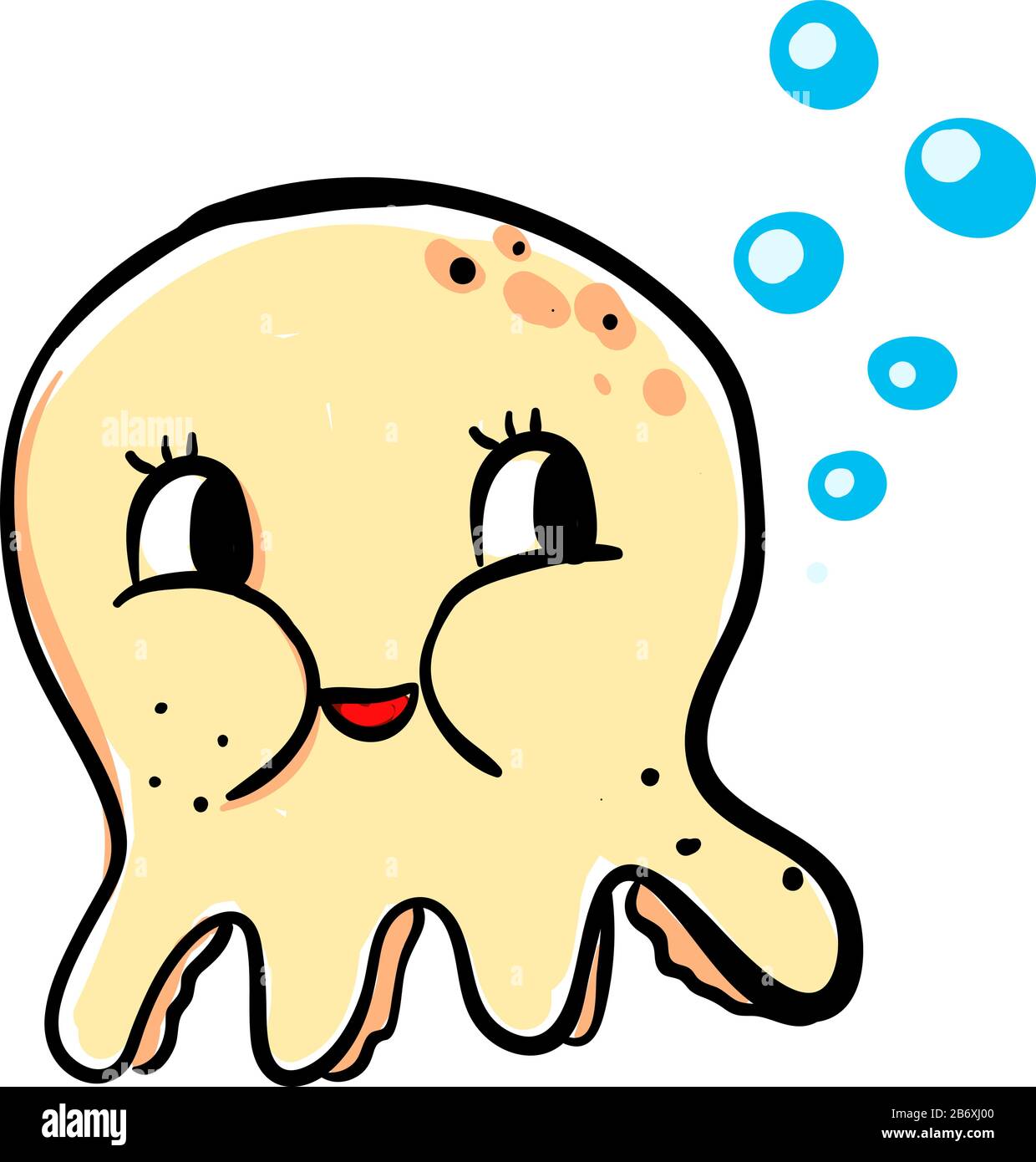 Baby fat octopus, illustration, vector on white background Stock Vector ...