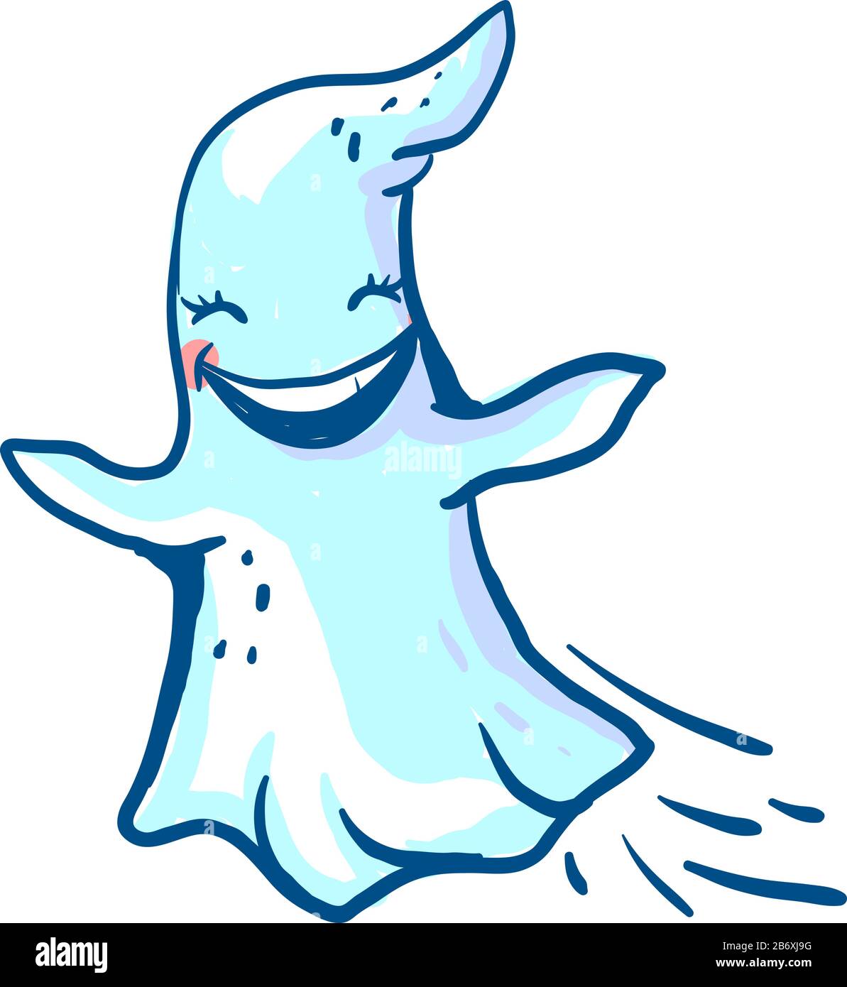 Smiling ghost, illustration, vector on white background Stock Vector ...