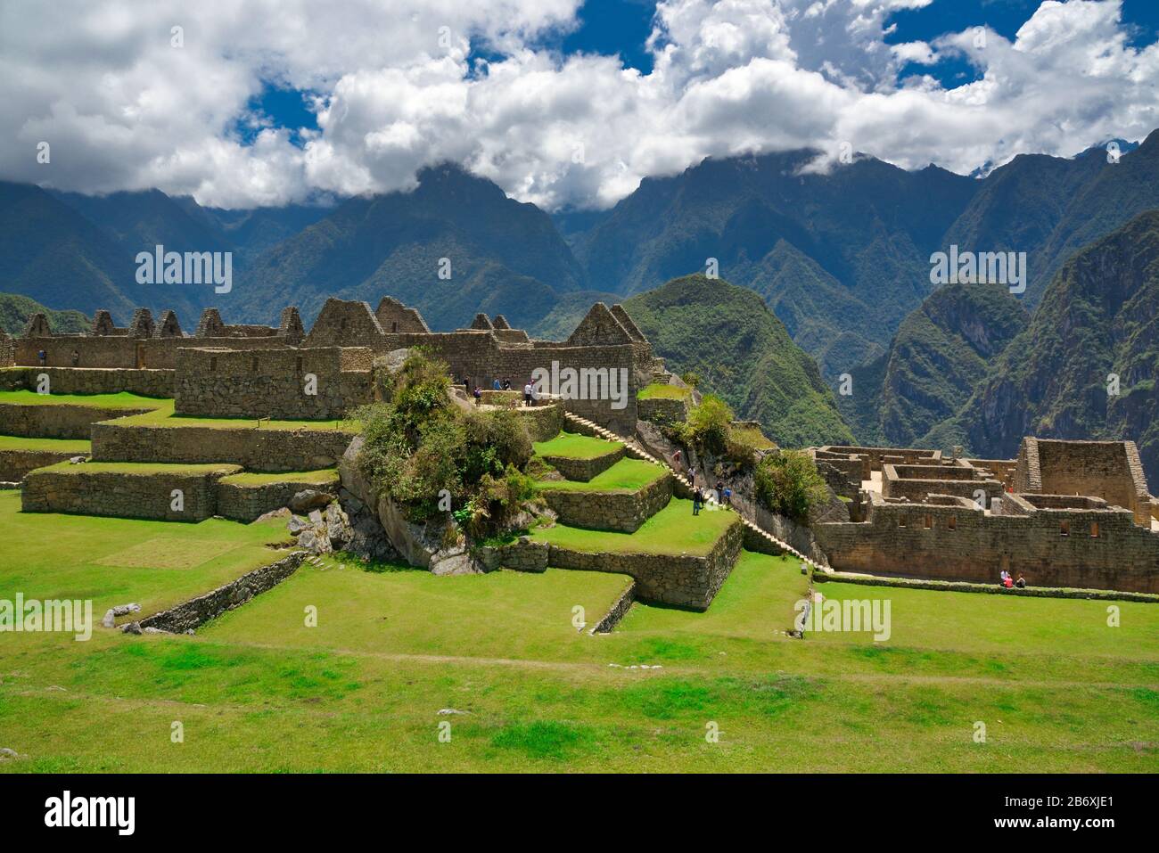View of the factory houses and industrial zone of the Machu Picchu near ...