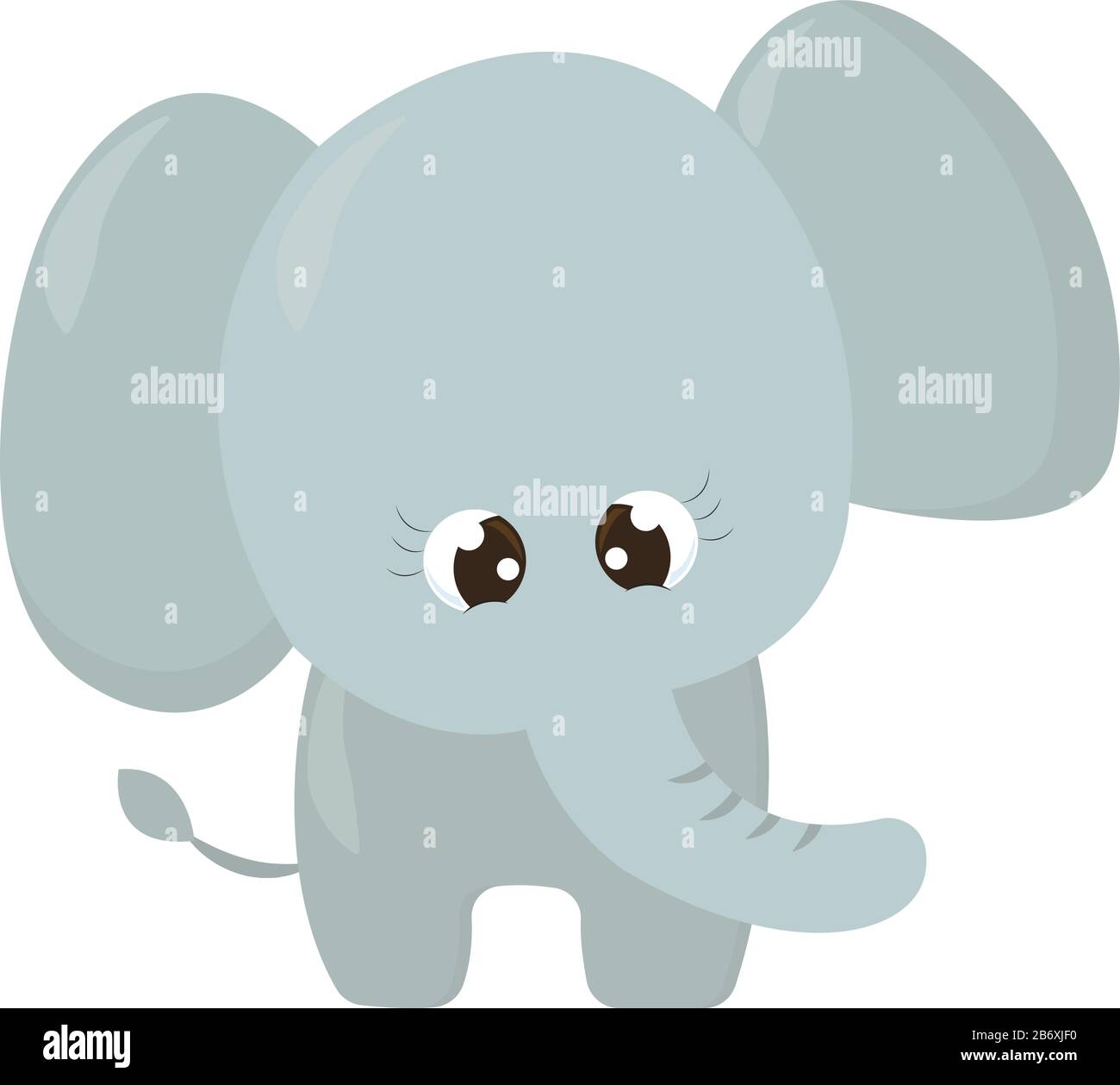Small elephant, illustration, vector on white background Stock Vector ...