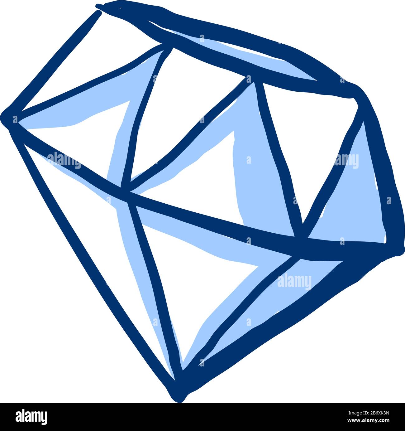 Blue diamond, illustration, vector on white background Stock Vector ...