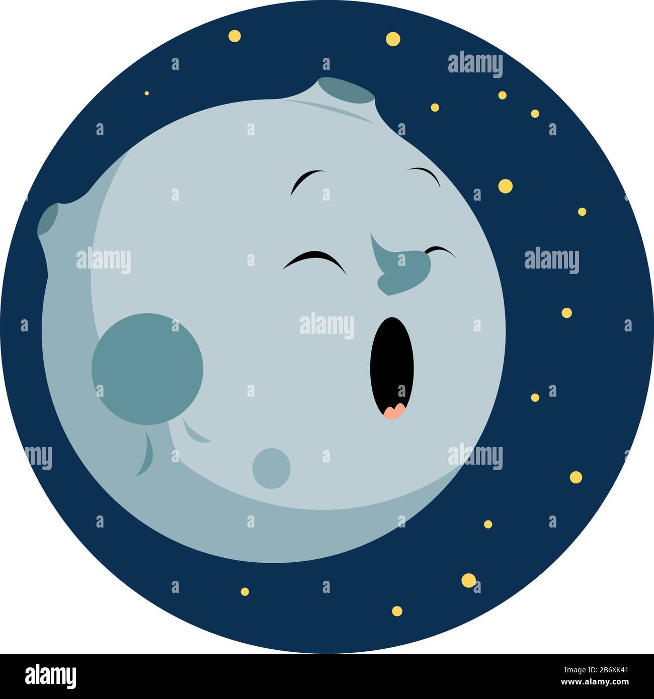Blue moon, illustration, vector on white background Stock Vector Image ...