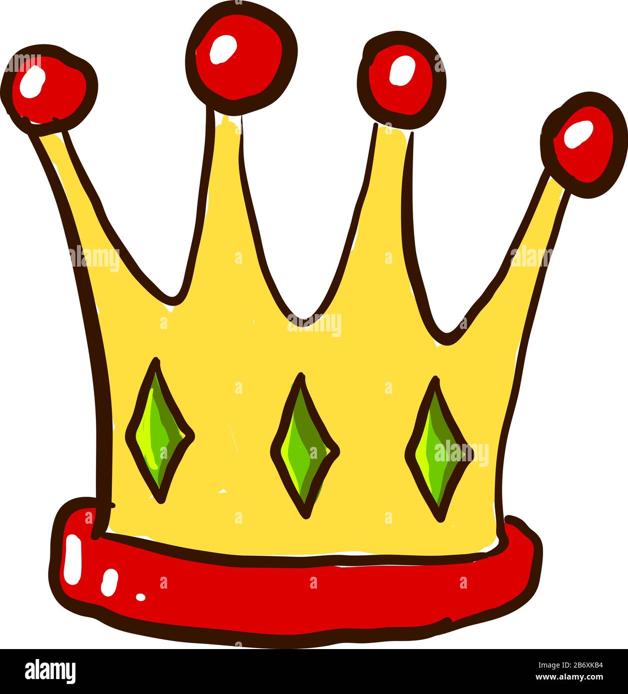 Yellow crown, illustration, vector on white background Stock Vector ...
