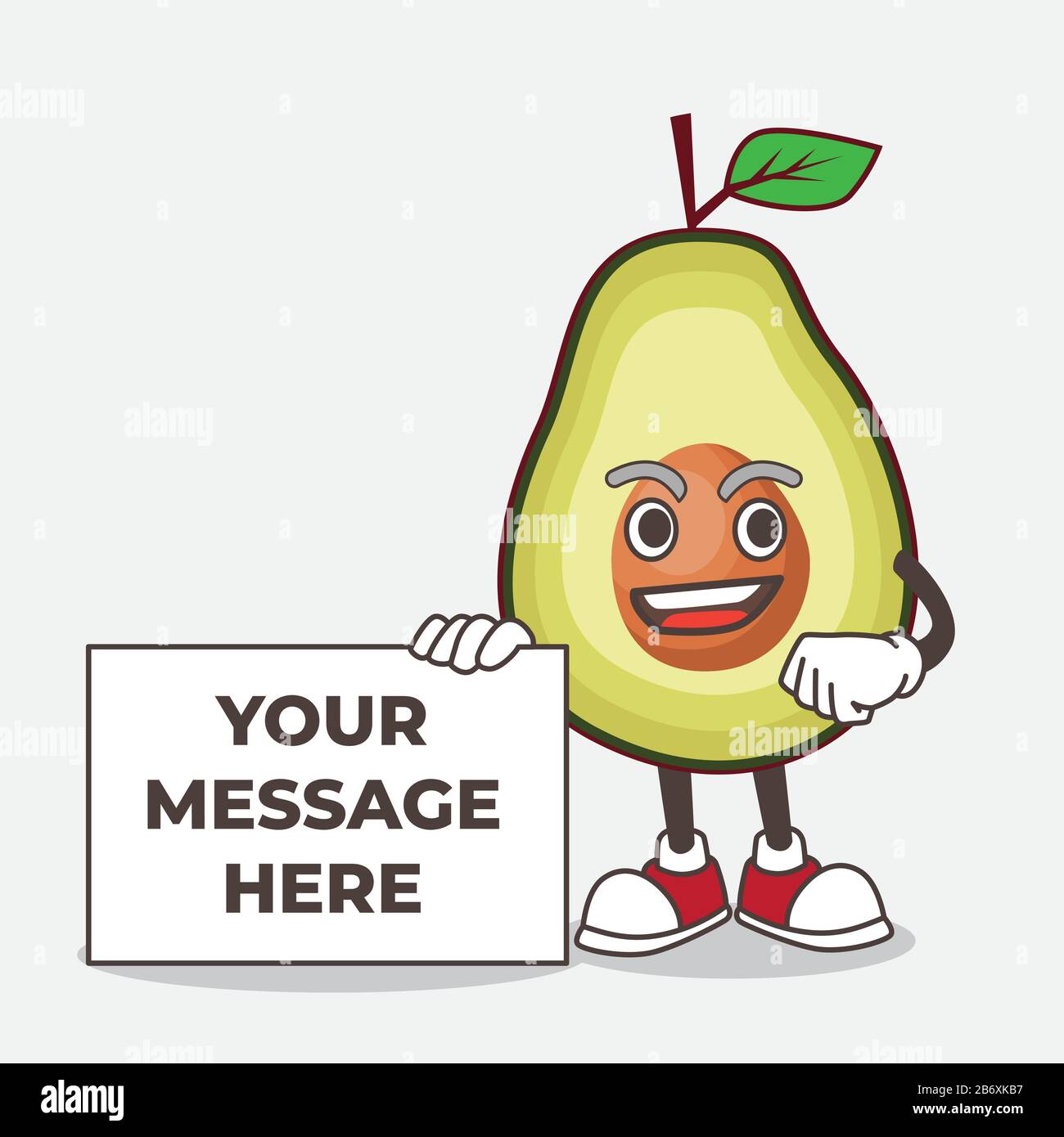 An Illustration of Avocado Fruit Vector Mascot Character Stock Vector ...