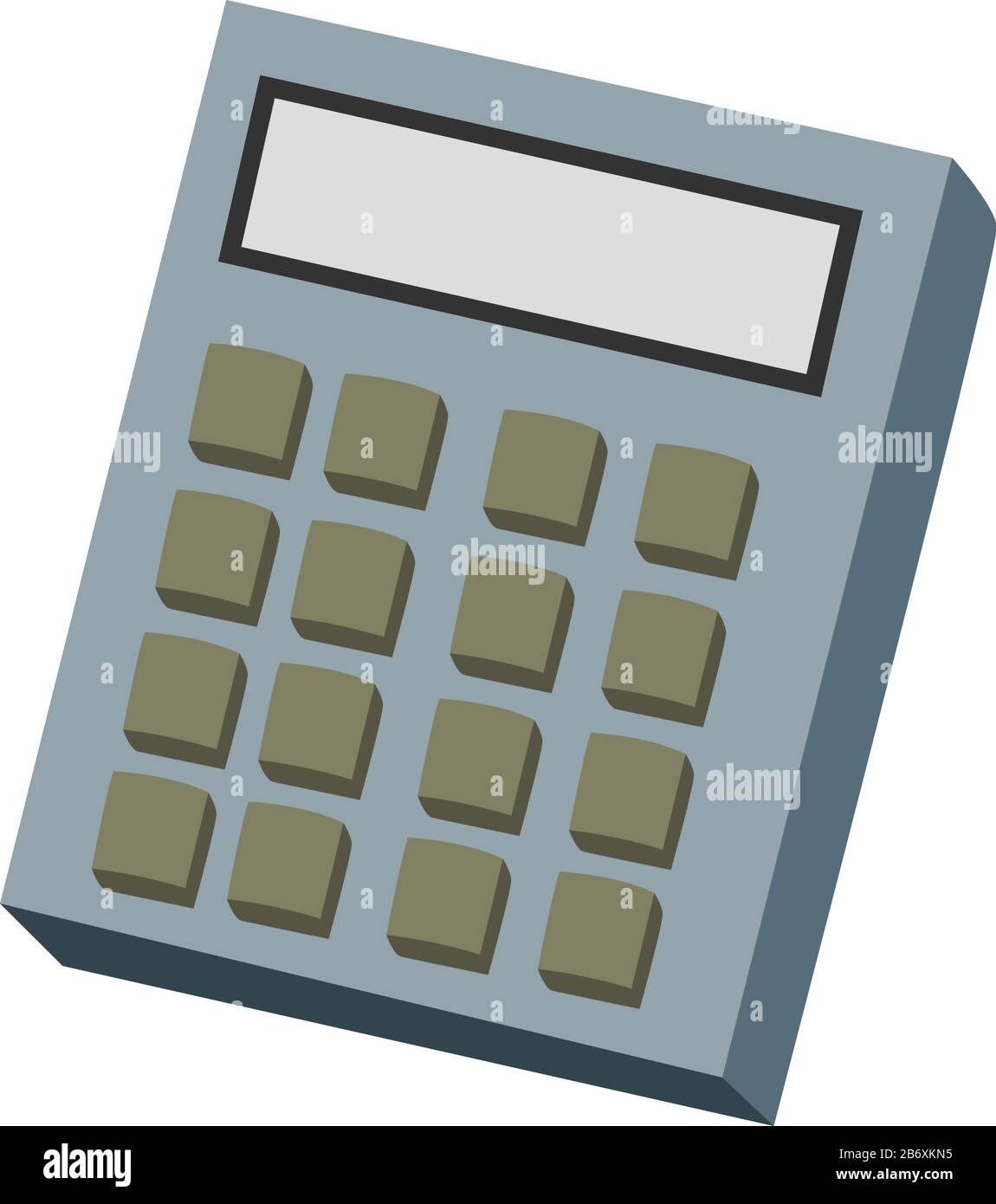 Blue calculator, illustration, vector on white background Stock Vector ...