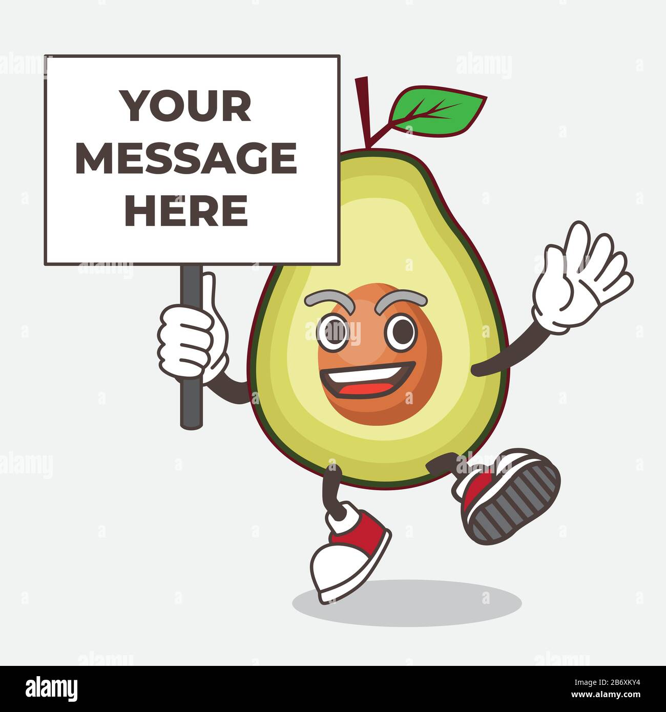 An Illustration of Avocado Fruit Vector Mascot Character Stock Vector ...