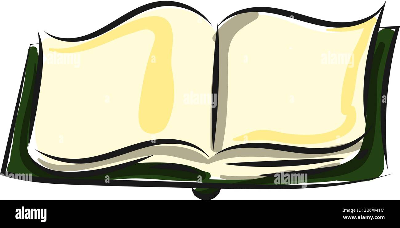 Green book, illustration, vector on white background Stock Vector Image ...