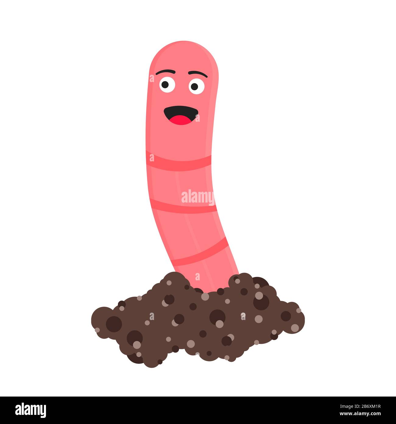 Earthworm cartoon character icon sigh. Worm with face expression ...