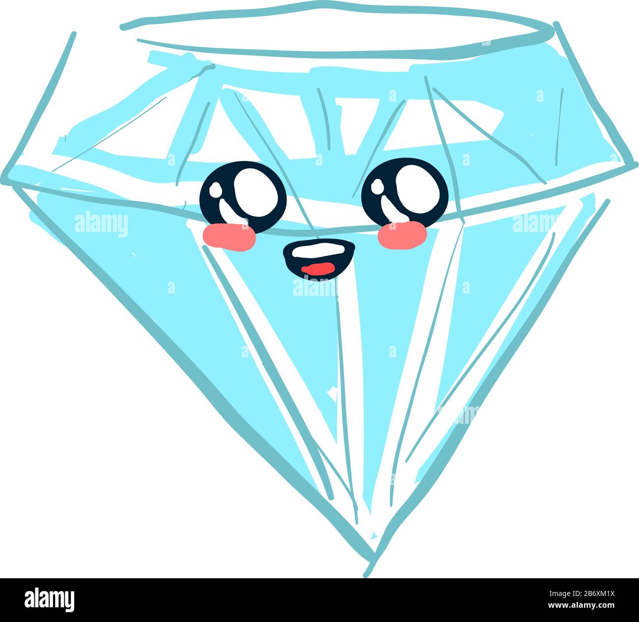 Cute diamond, illustration, vector on white background Stock Vector ...