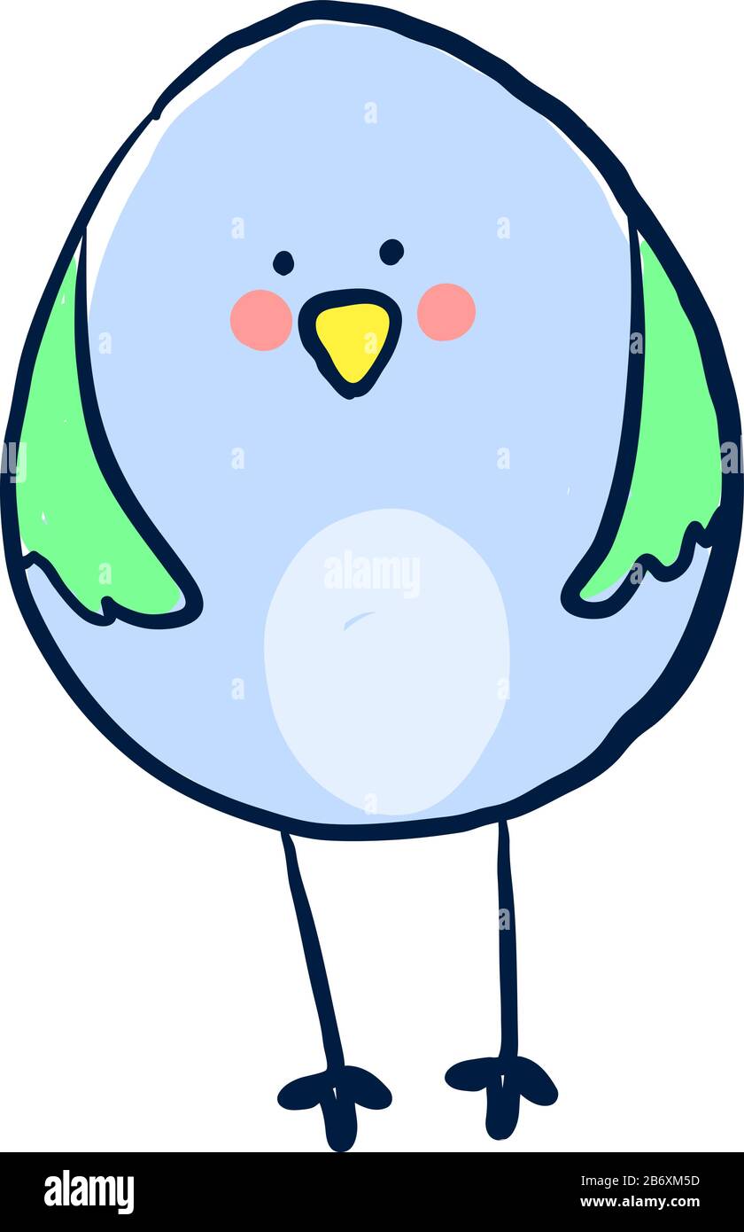 Blue bird, illustration, vector on white background Stock Vector Image ...