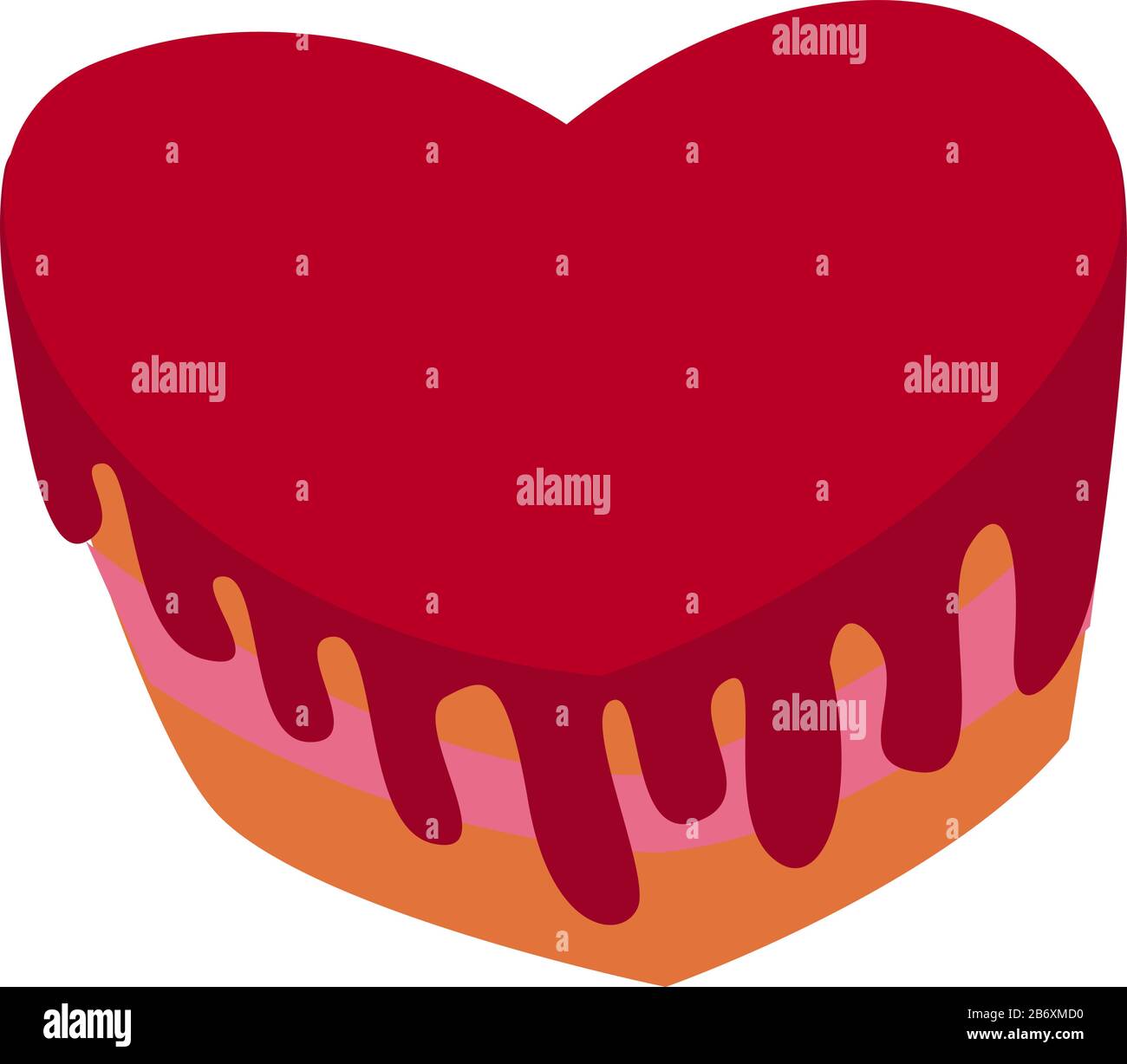 Heart cake, illustration, vector on white background Stock Vector Image ...