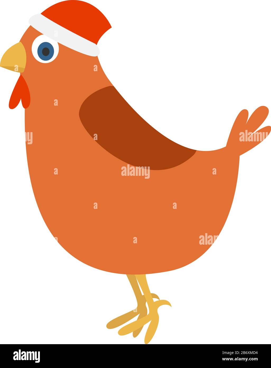 Brown chicken, illustration, vector on white background Stock Vector ...
