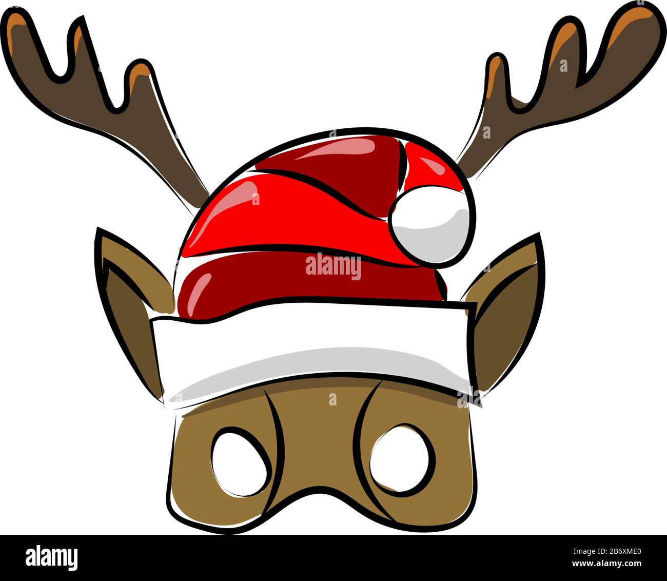 Deer mask, illustration, vector on white background Stock Vector Image ...