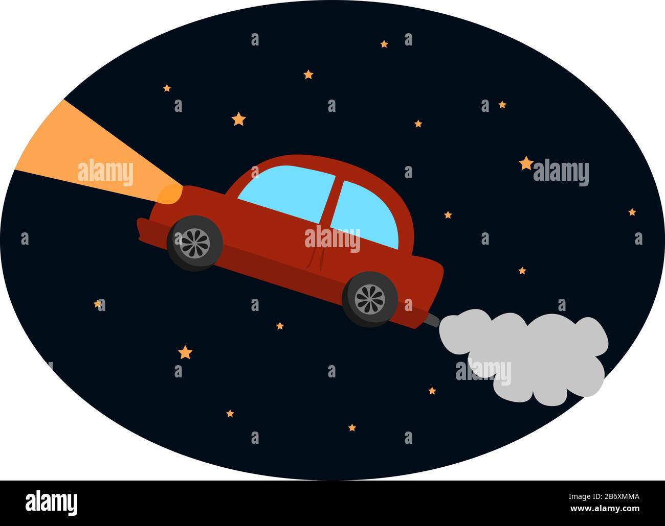 Flying red car, illustration, vector on white background Stock Vector ...