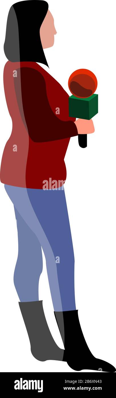 Female journalist on tv Stock Vector Images - Alamy
