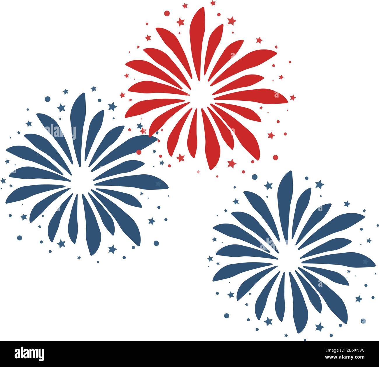 Fireworks, illustration, vector on white background Stock Vector Image ...