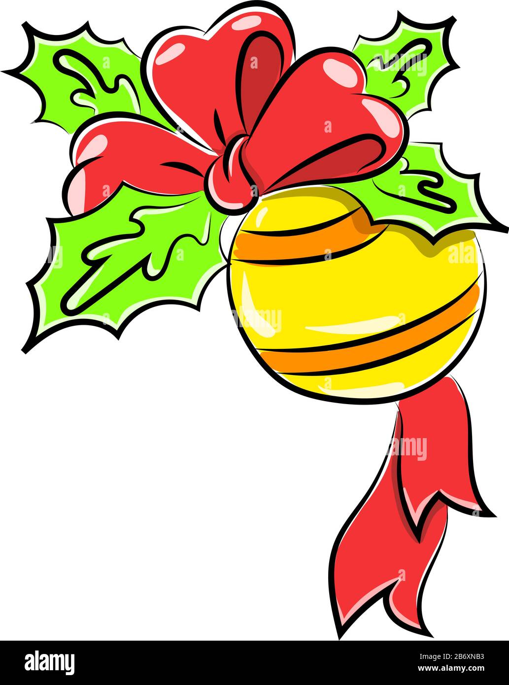 Christmas bell, illustration, vector on white background Stock Vector ...