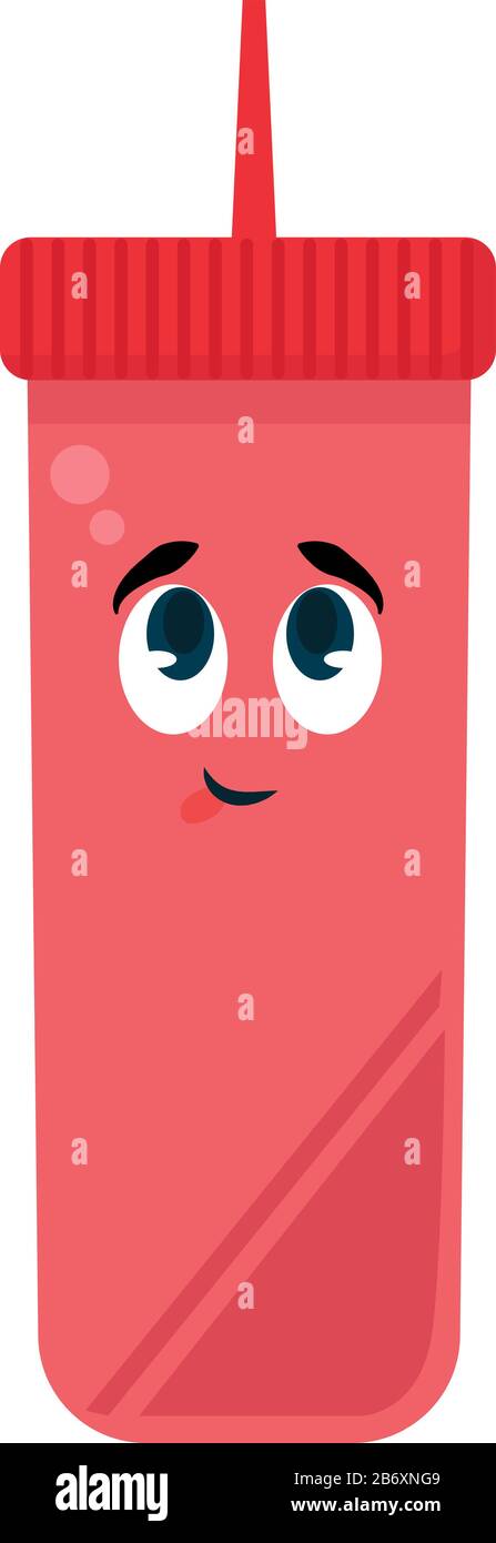 Ketchup bottle, illustration, vector on white background Stock Vector ...