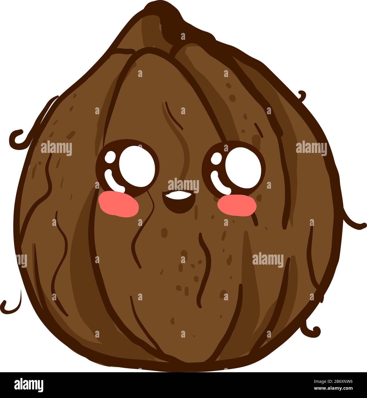 Cute coconut, illustration, vector on white background Stock Vector ...