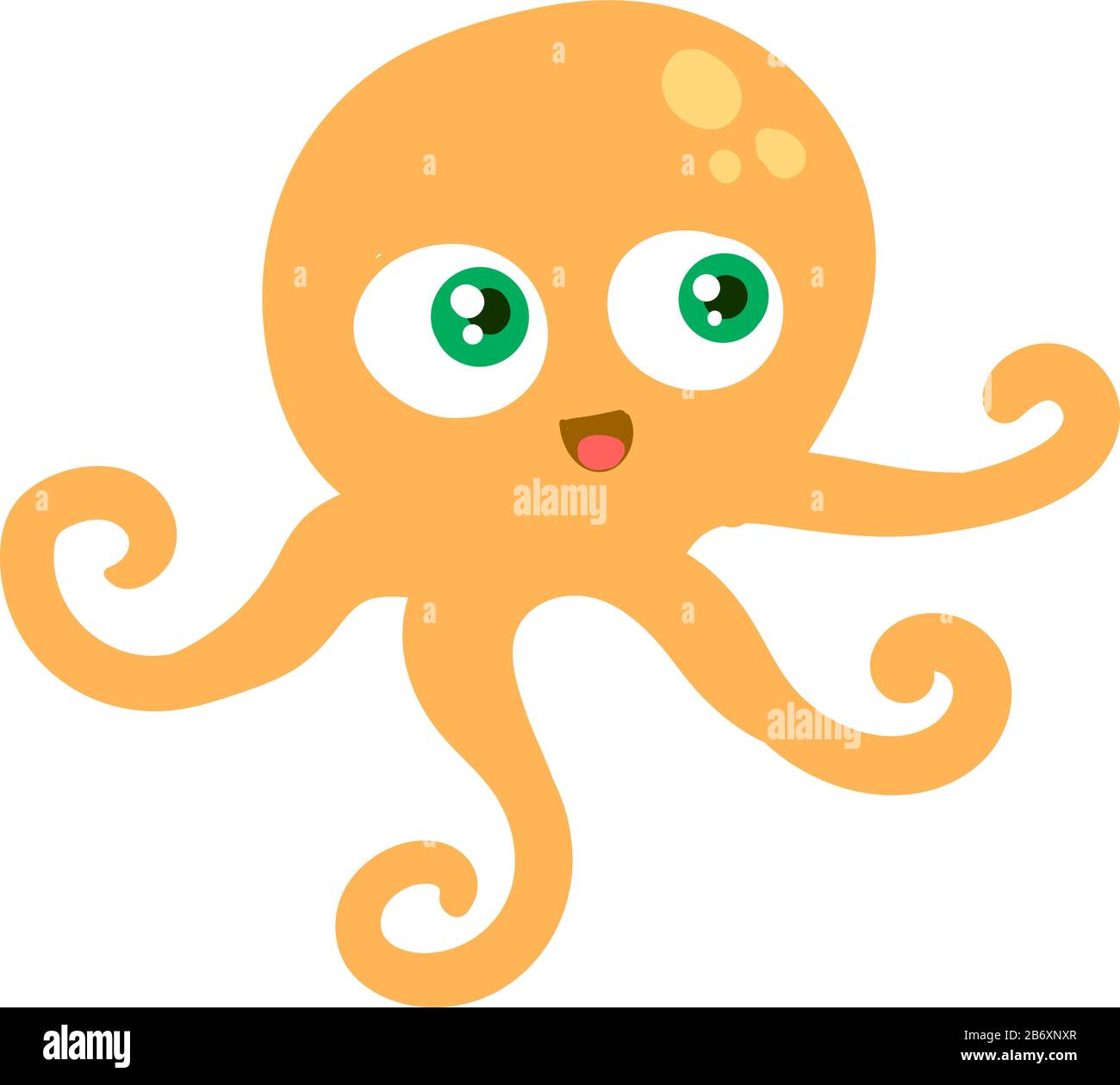 Flat octopus, illustration, vector on white background Stock Vector ...