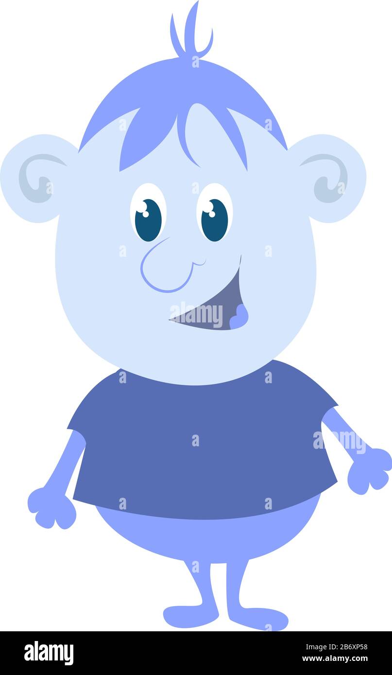 Blue boy, illustration, vector on white background Stock Vector Image ...