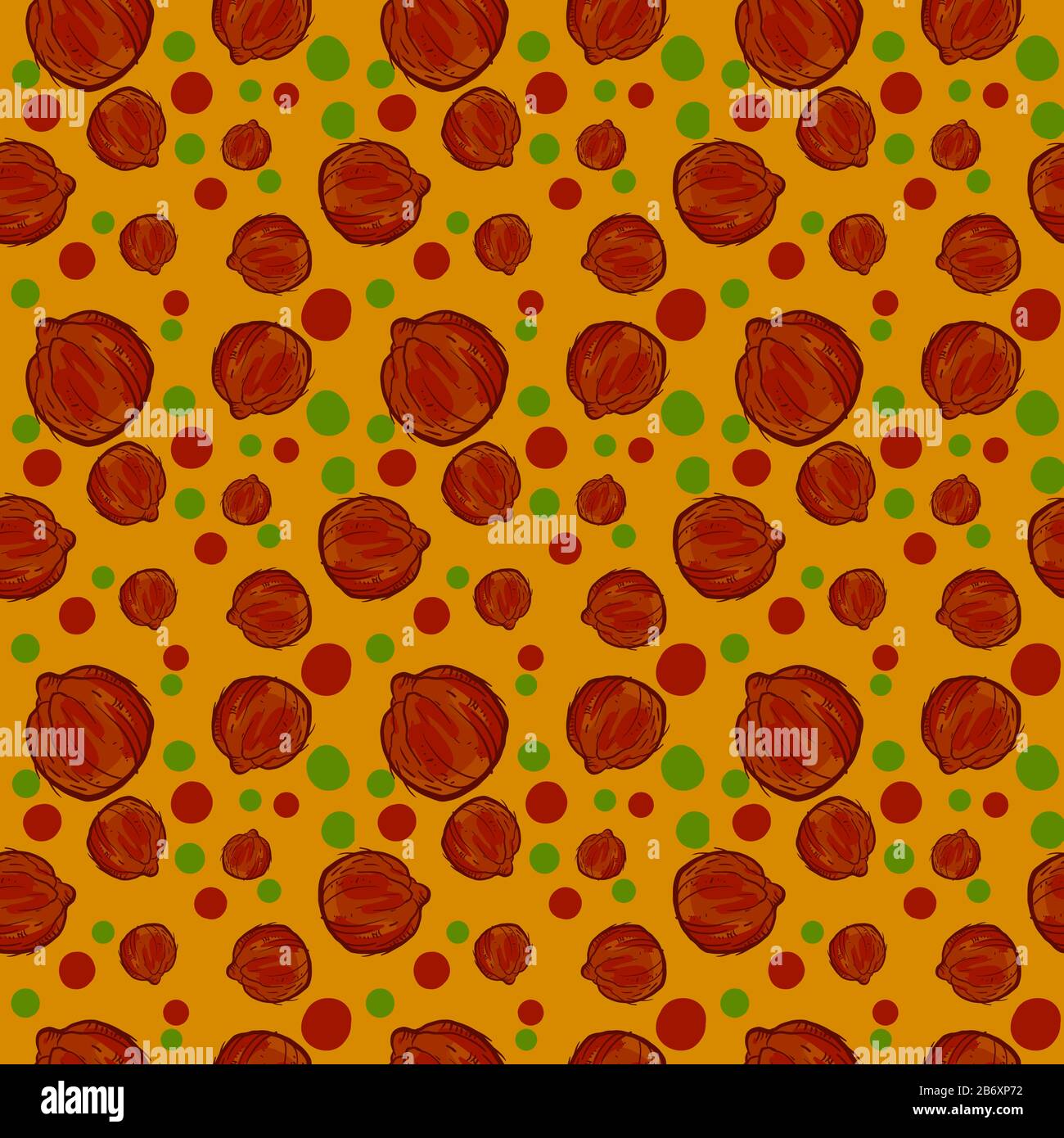 Coconuts pattern, illustration, vector on white background Stock Vector ...