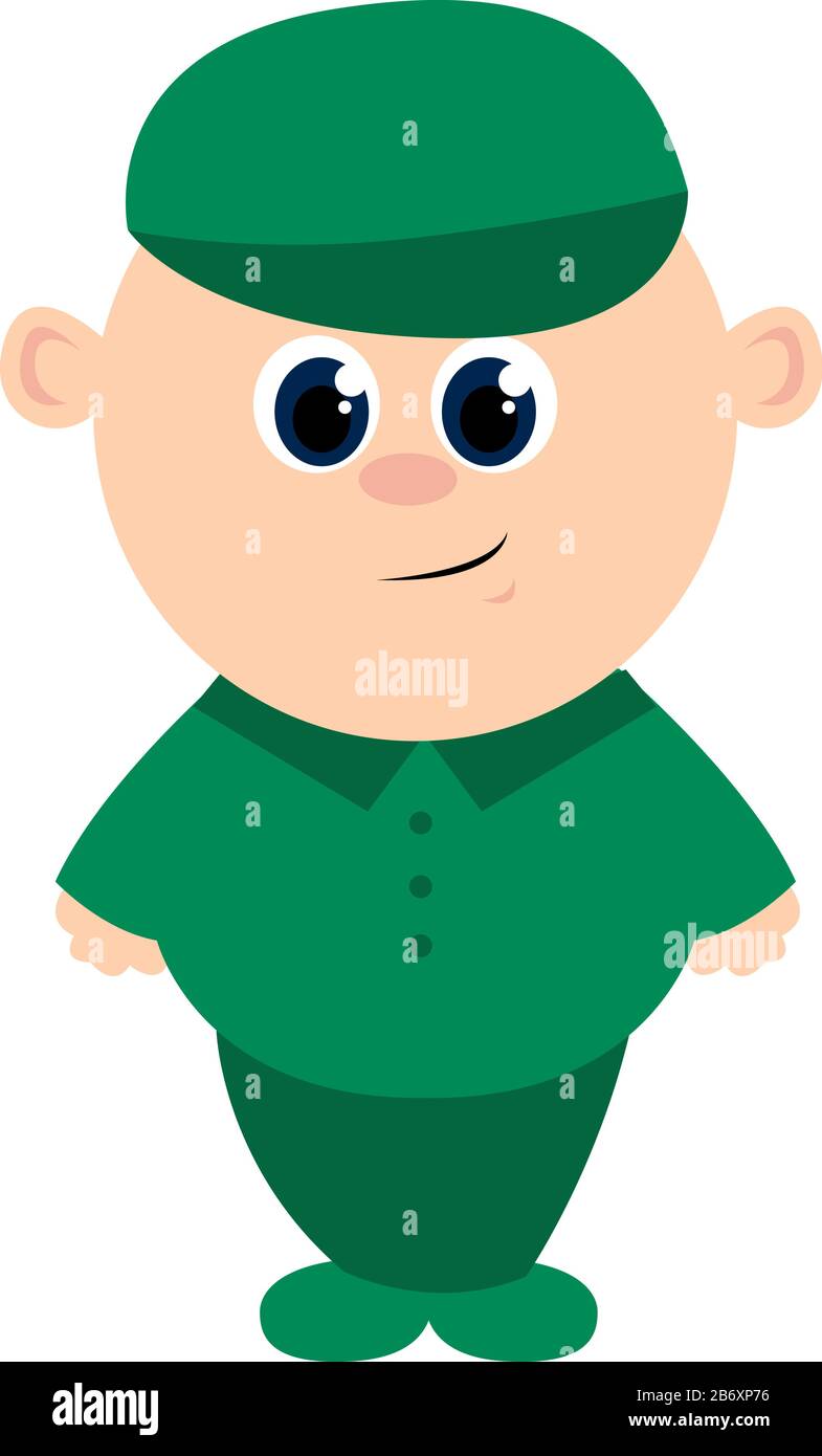 Little soldier, illustration, vector on white background Stock Vector ...
