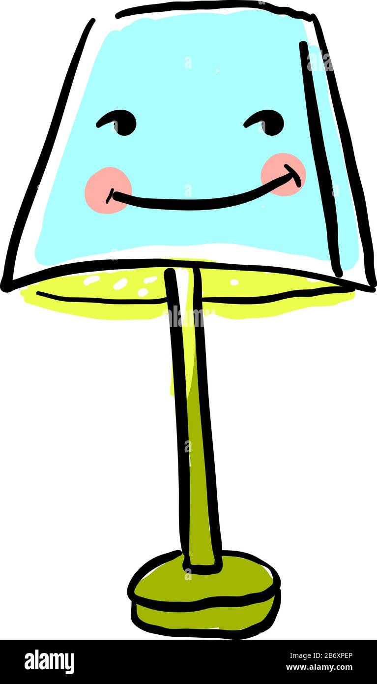 Happy long lamp, illustration, vector on white background Stock Vector ...