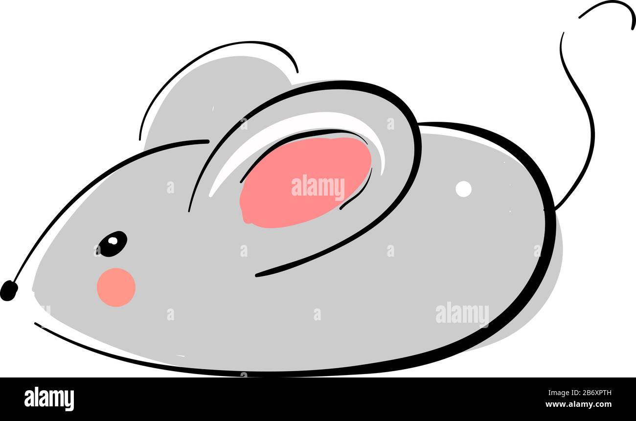 Cute mouse, illustration, vector on white background Stock Vector Image ...