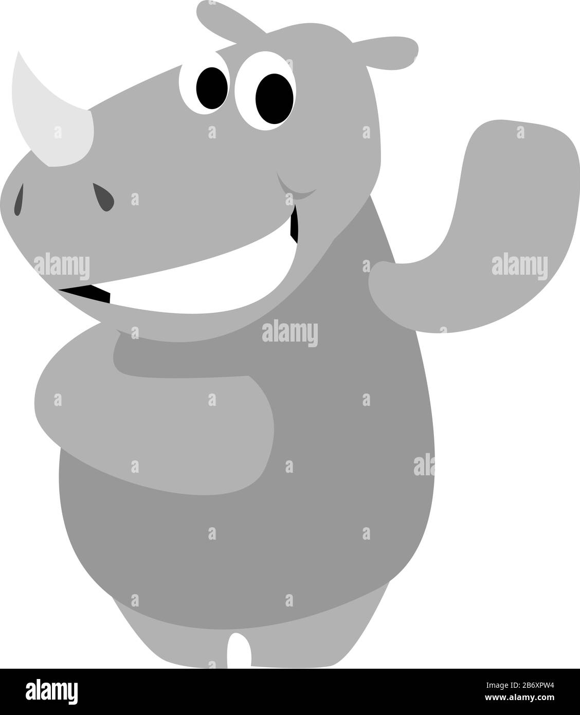 Happy rhino, illustration, vector on white background Stock Vector ...
