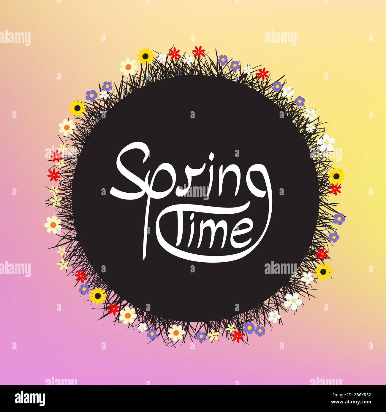 Beautiful daisy flowers round Stock Vector Images - Alamy