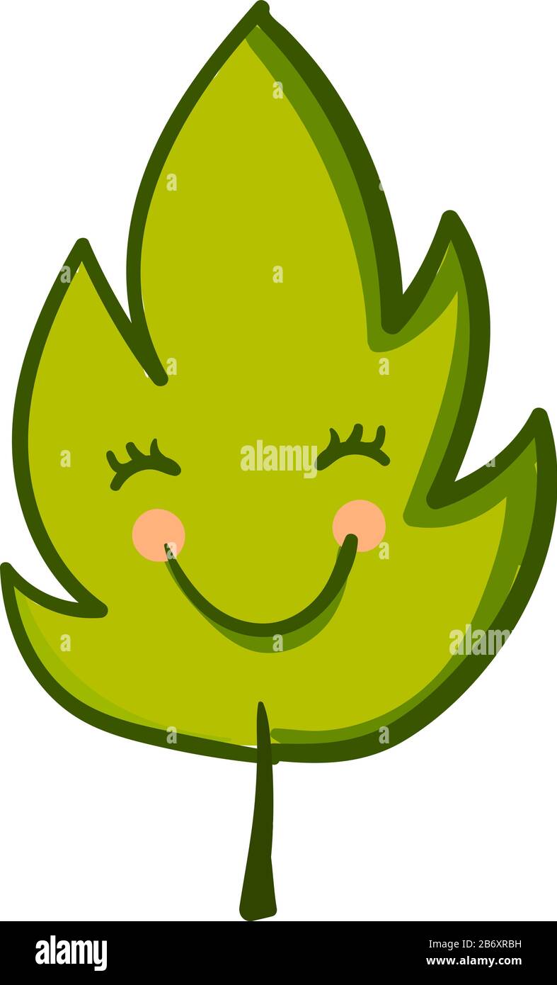 Happy leaf, illustration, vector on white background Stock Vector Image ...