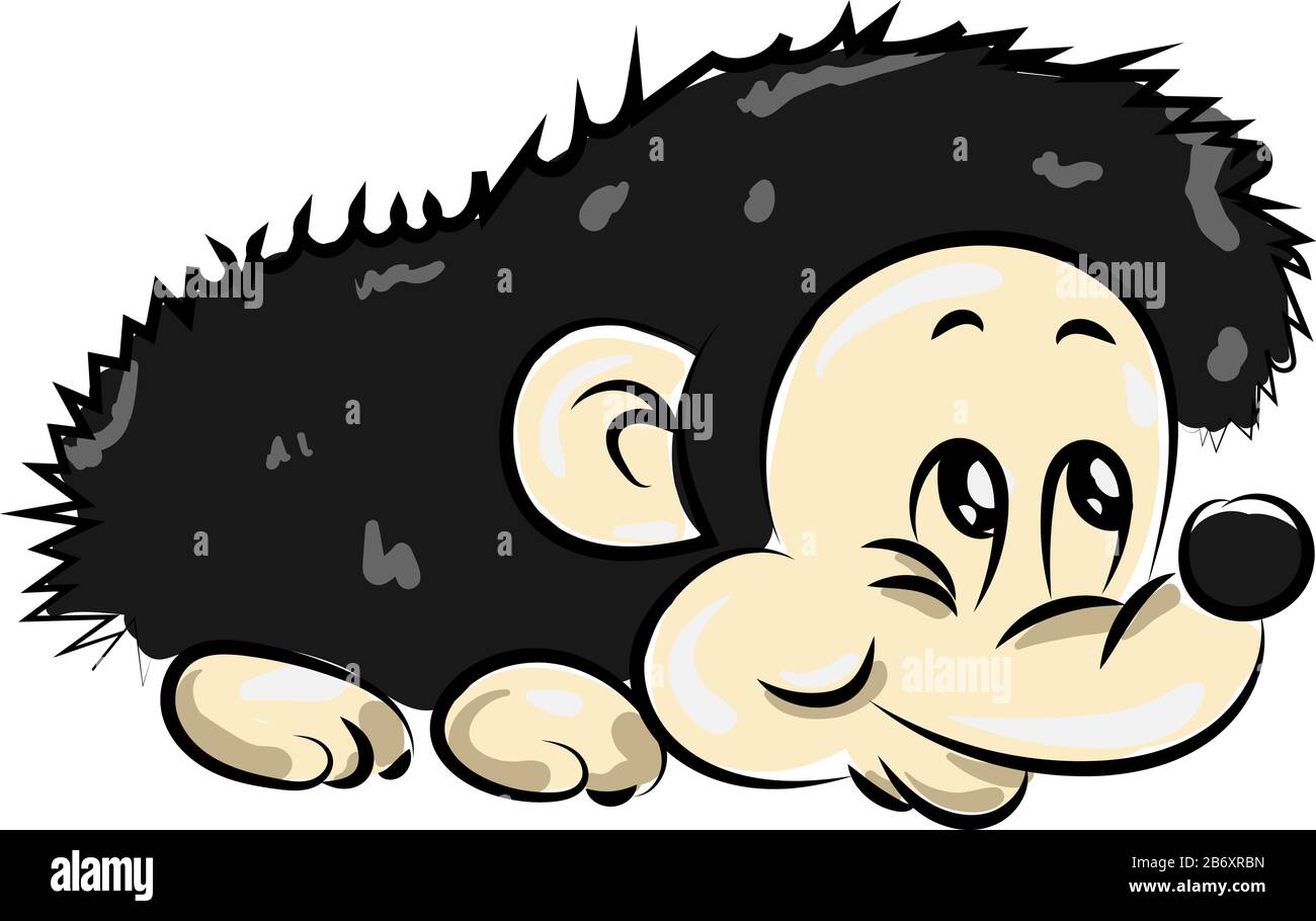 Small hedgehog, illustration, vector on white background Stock Vector ...