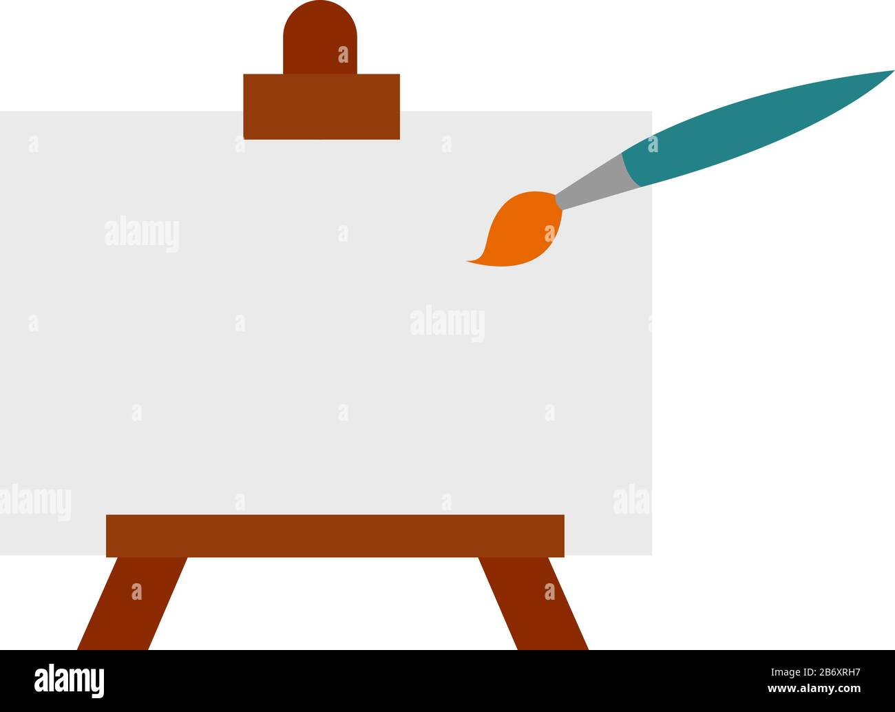 Easel and canvas, illustration, vector on white background Stock Vector ...