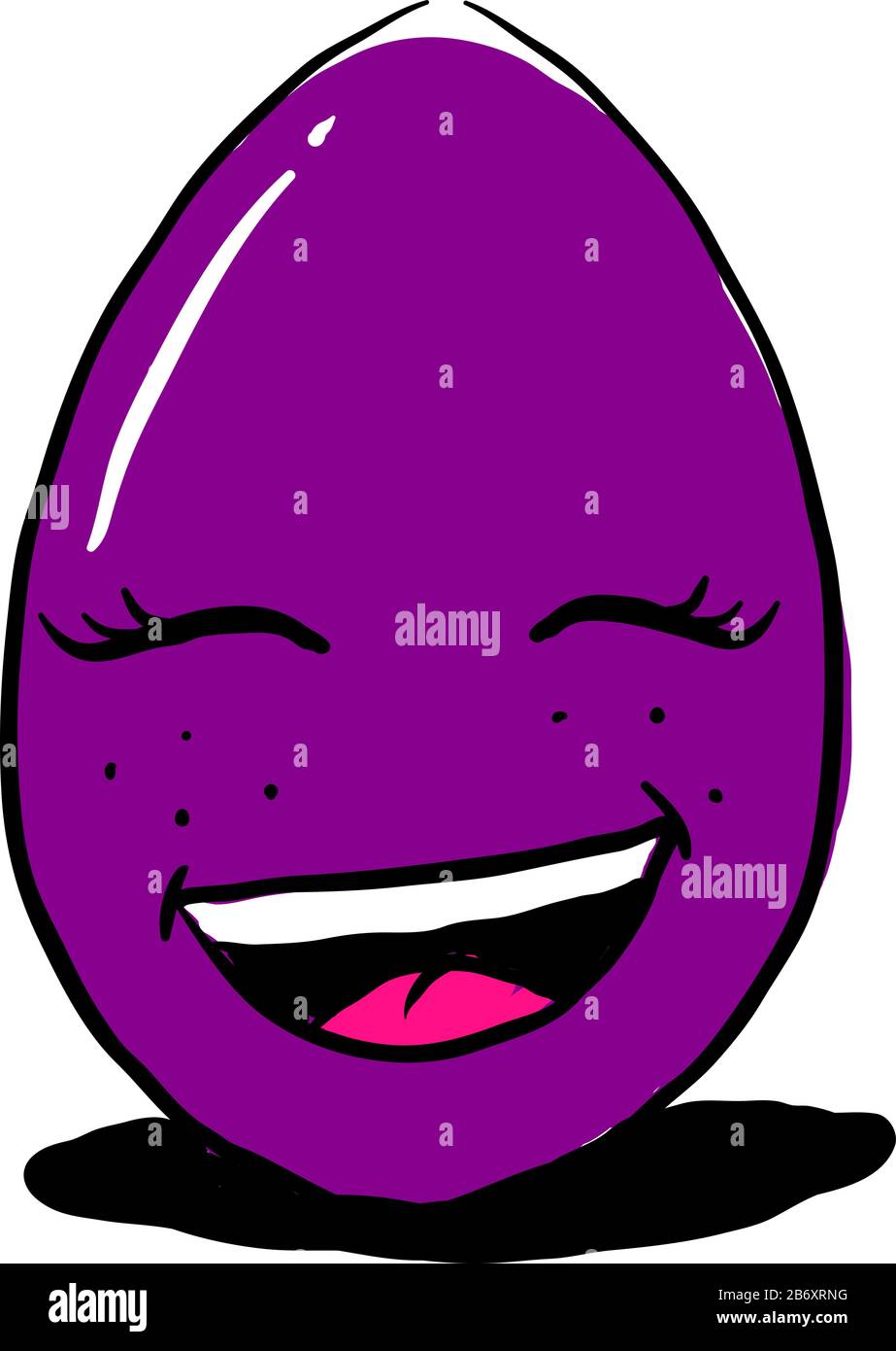 Happy purple egg, illustration, vector on white background Stock Vector ...