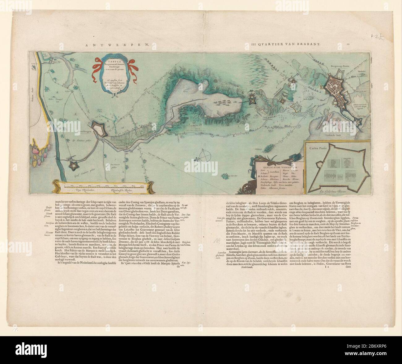 Kaart van het gebied tussen Bergen op Zoom en Steenbergen Tabula ...
