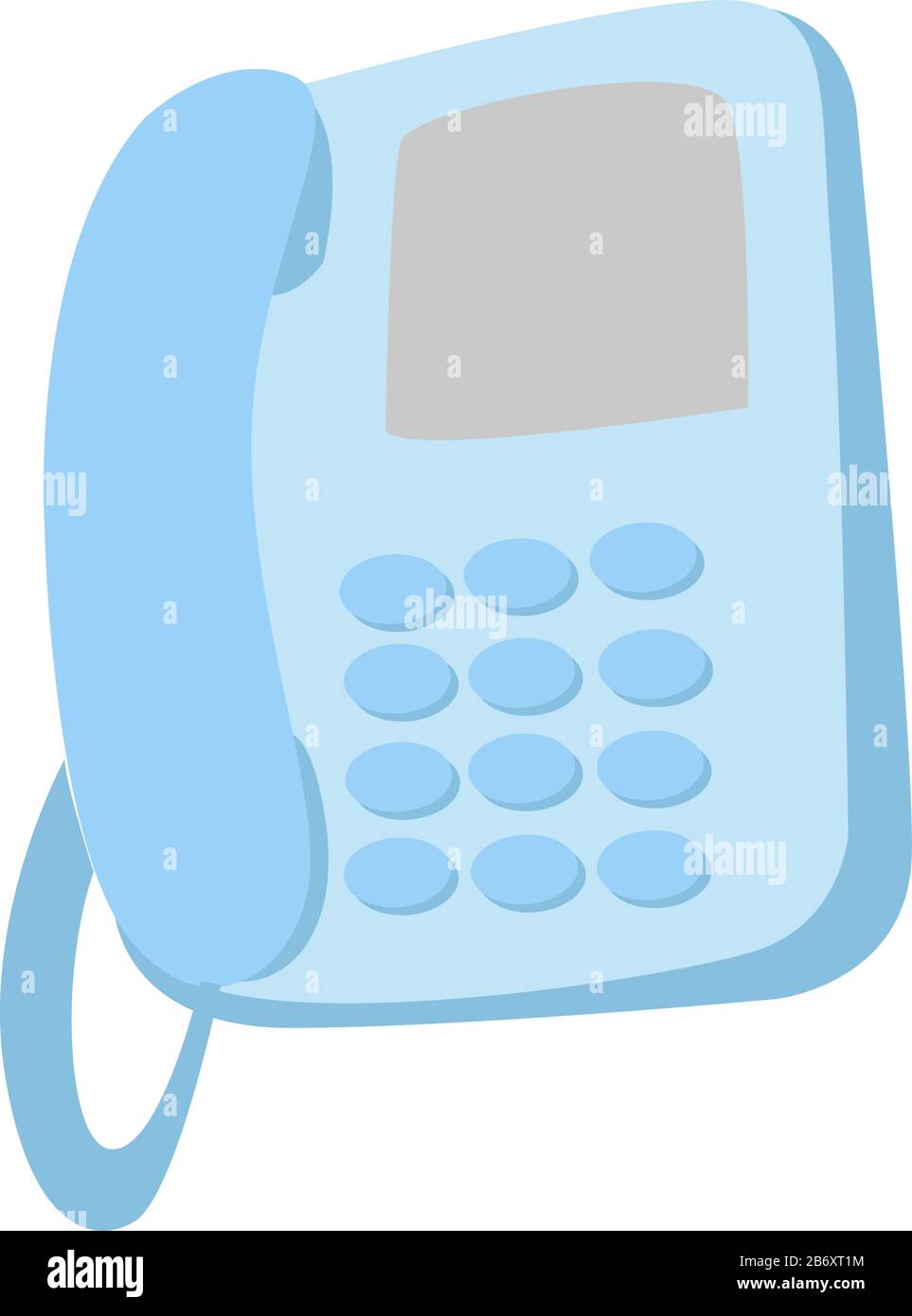 Blue telephone, illustration, vector on white background Stock Vector ...
